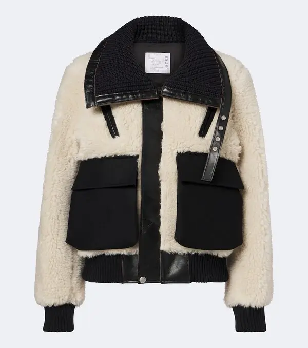 Sacai Paneled Wool-blend Blouson Jacket