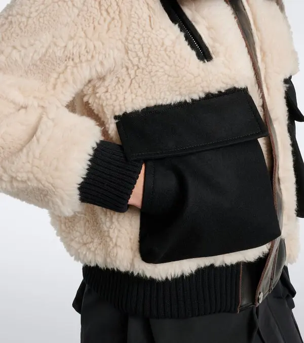 Sacai Paneled Wool-blend Blouson Jacket