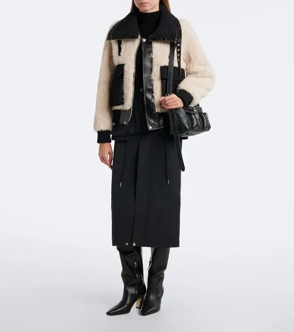 Sacai Paneled Wool-blend Blouson Jacket