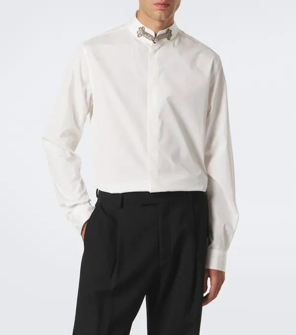 Valentino Garavani Embellished Cotton Poplin Shirt