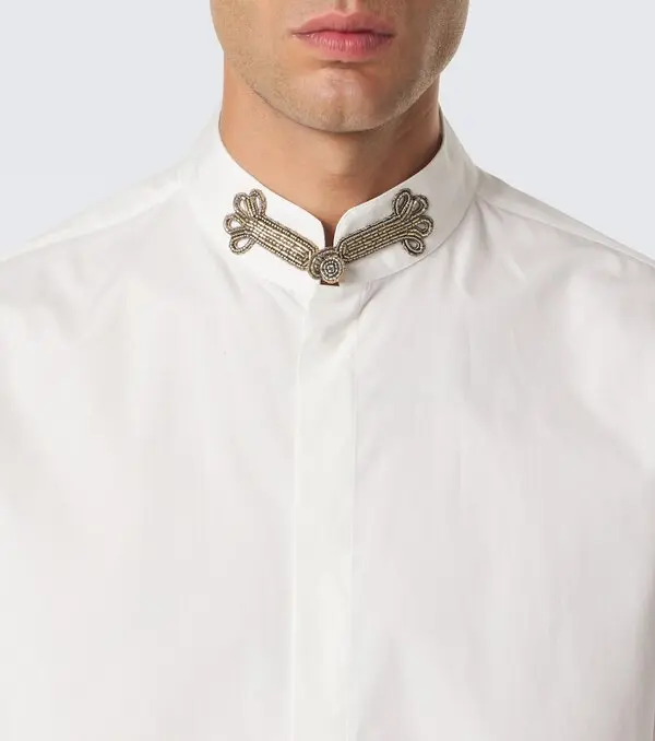 Valentino Garavani Embellished Cotton Poplin Shirt