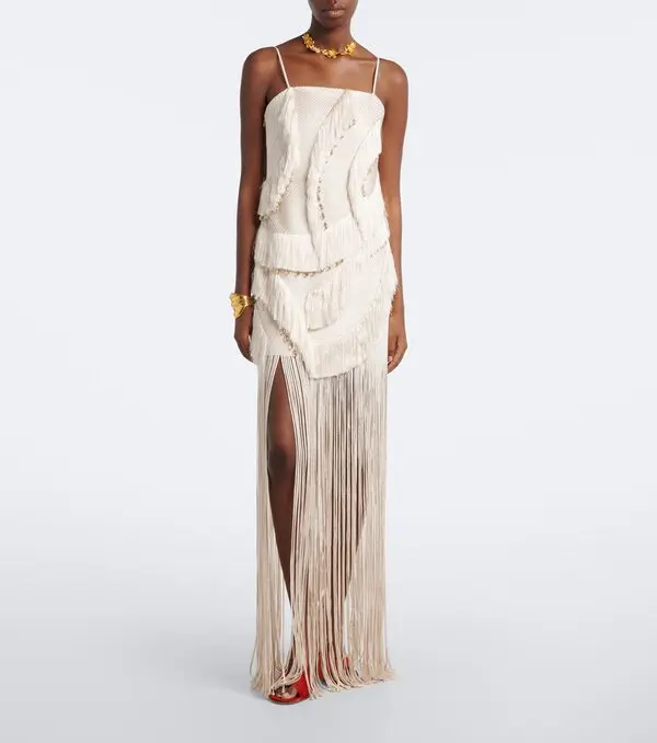XU ZHI Embellished Fringed Minidress