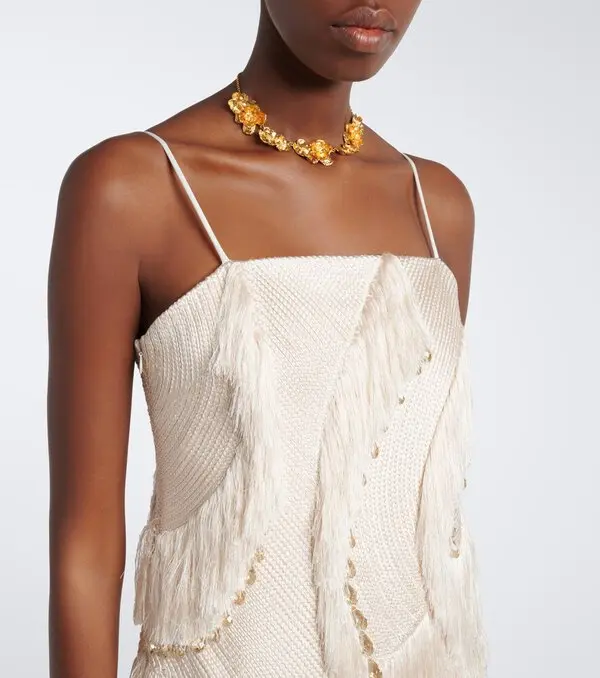 XU ZHI Embellished Fringed Minidress