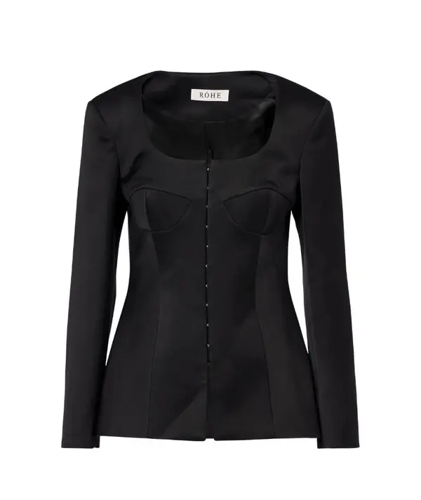 RÓHE Satin Jacket - Black