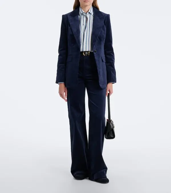 Veronica Beard Cotton Corduroy Wide-leg Pants