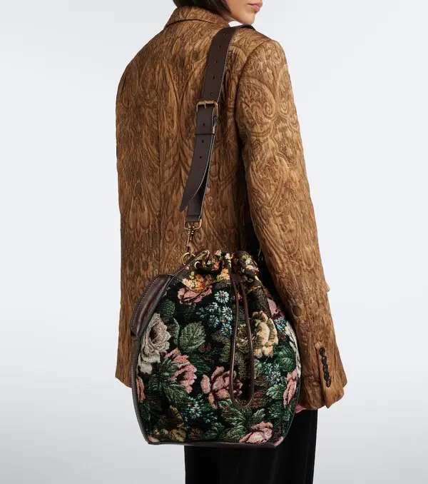 Dries Van Noten Medium Floral Bucket Bag