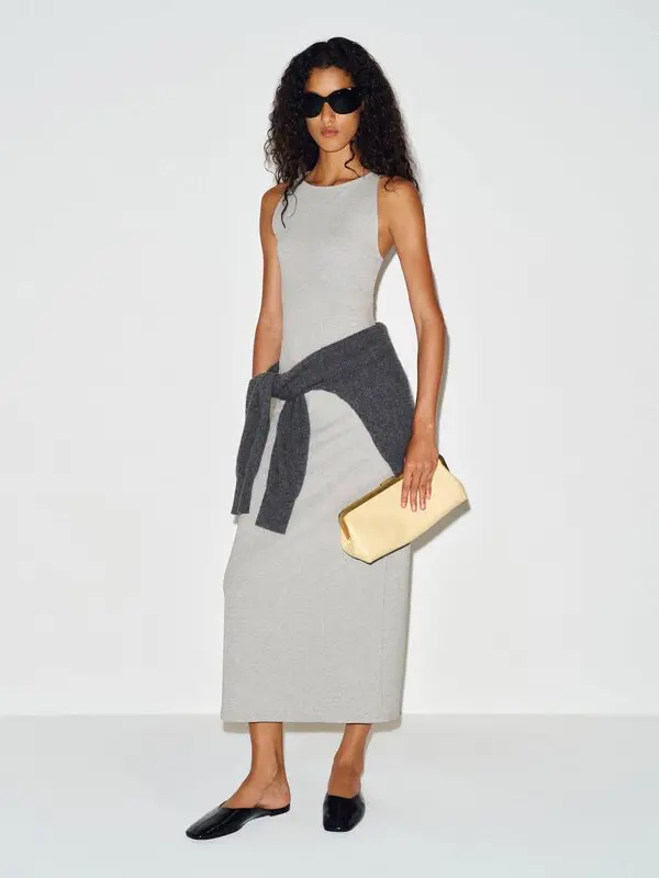 REFORMATION Teddi Knit Dress Heather - Grey