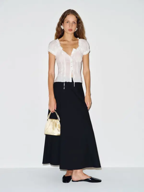 REFORMATION Clove Skirt - Black