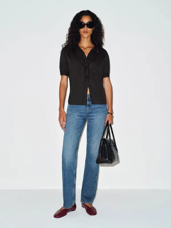 REFORMATION Audrey Top Lace - Black