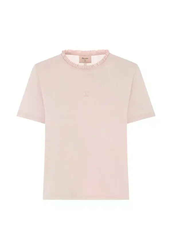 Repetto Ruffle-trim Logo-embroidered T-shirt