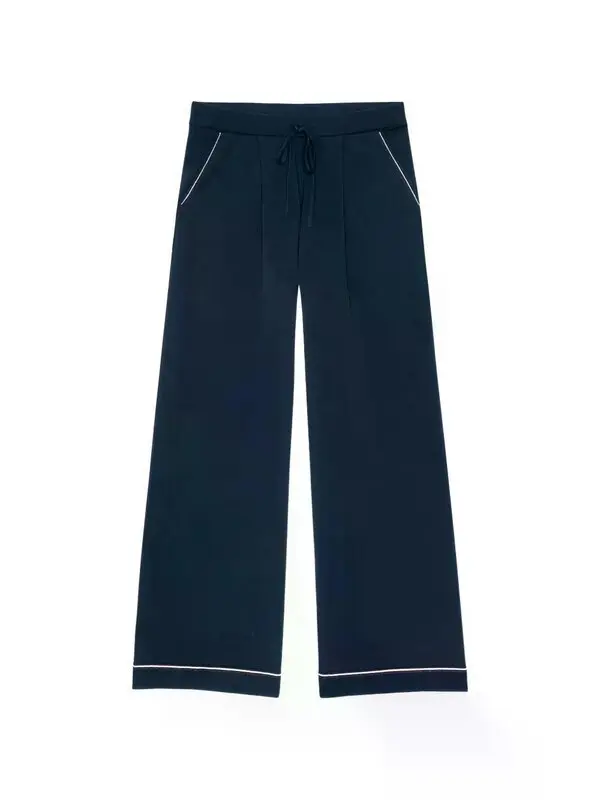 The Great. The Menswear Tipping Wide-leg Trousers - Blue