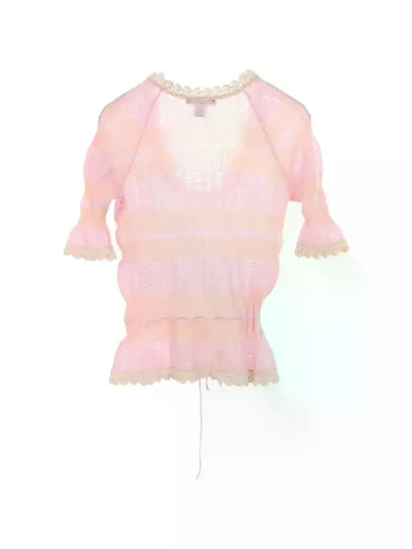 LOUIS VUITTON 2010s Lace-knit Short-sleeve Sweater