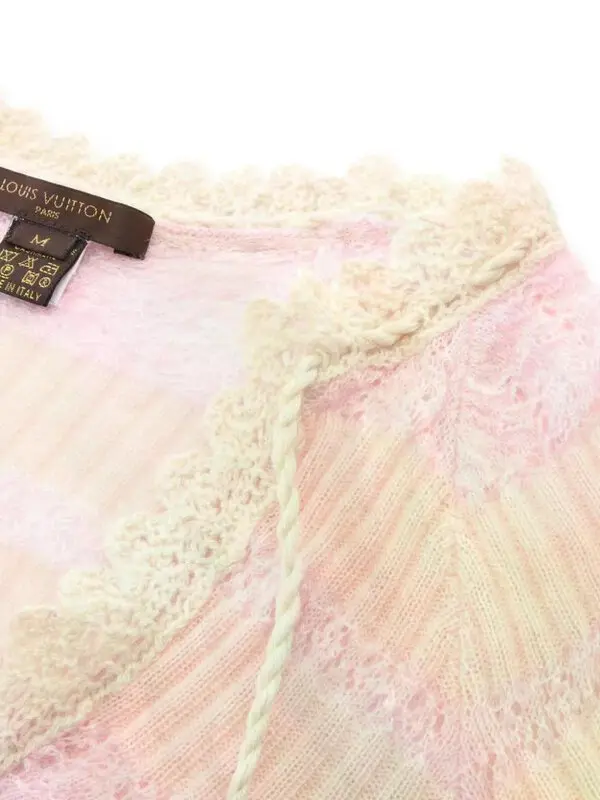LOUIS VUITTON 2010s Lace-knit Short-sleeve Sweater