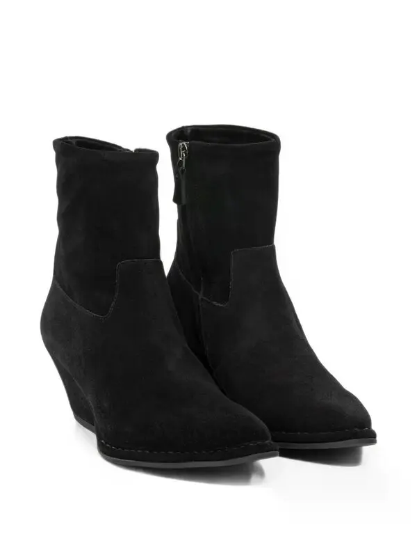 DEL CARLO Suede Pointed-toe Ankle Boots