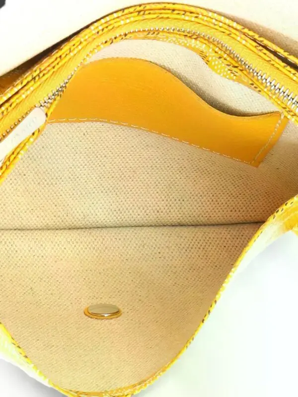Goyard Plumet Clutch Wallet Coated Canvas Crossbody Bag - Yellow