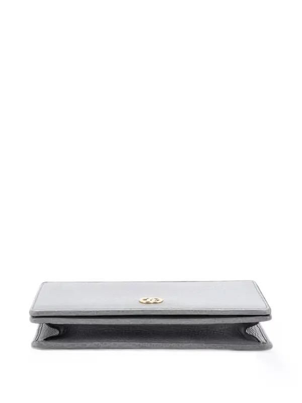 Gucci Petite Gg Marmont Chain Wallet Leather Mini Crossbody Bag - Grey