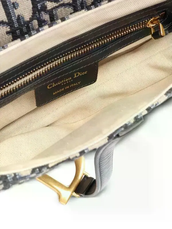 Dior 2010s Oblique Saddle Shoulder Bag - Blue