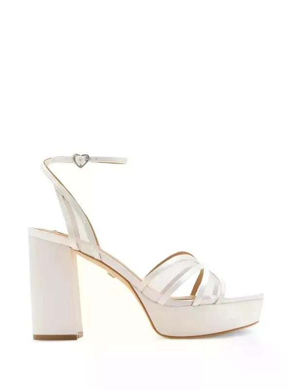 Badgley Mischka Yohana Mesh-panel Platform Sandals - White
