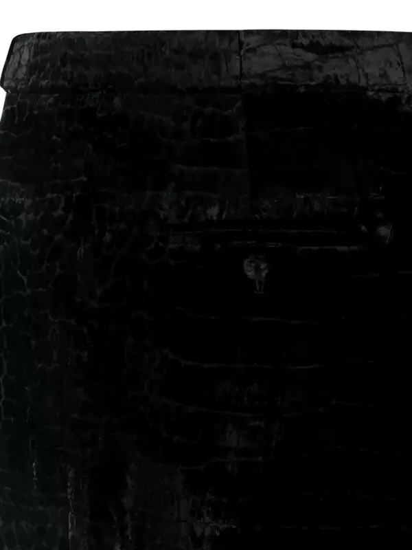 TOM FORD Croc-effect Velvet Midi Skirt