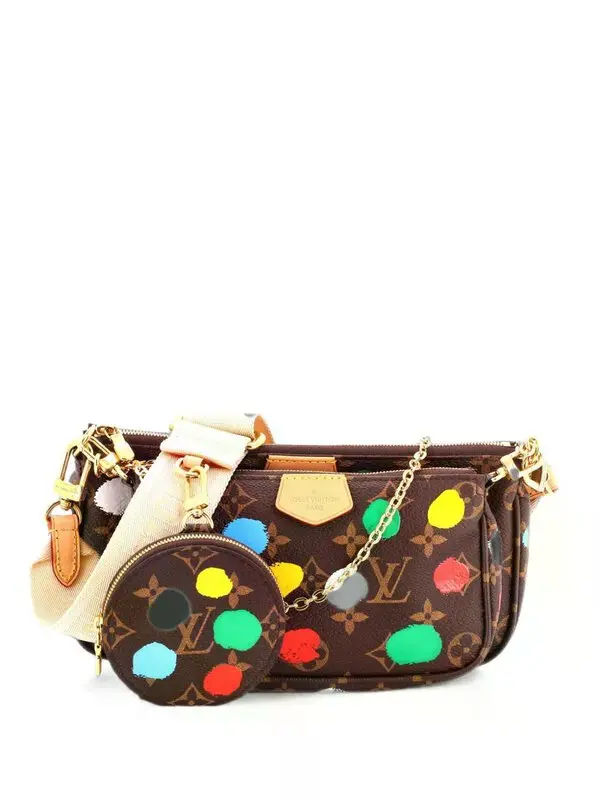 LOUIS VUITTON Multi Pochette Accessoires Yayoi Kusama Painted Dots Monogram Canvas Crossbody Bag - Brown