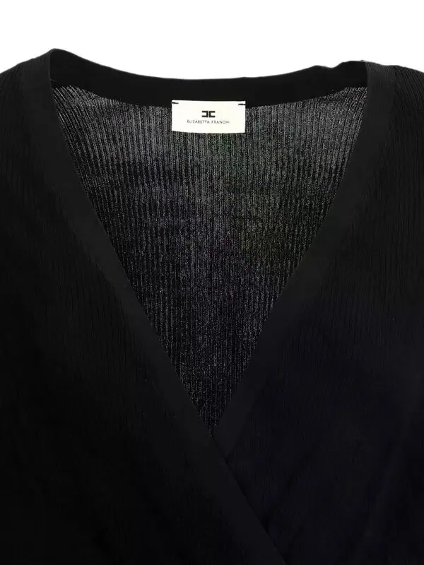 Elisabetta Franchi Ribbed Wrap-style Bodysuit