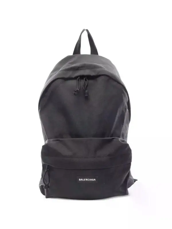 Balenciaga 2010s Explorer Logo-embroidered Backpack - Black