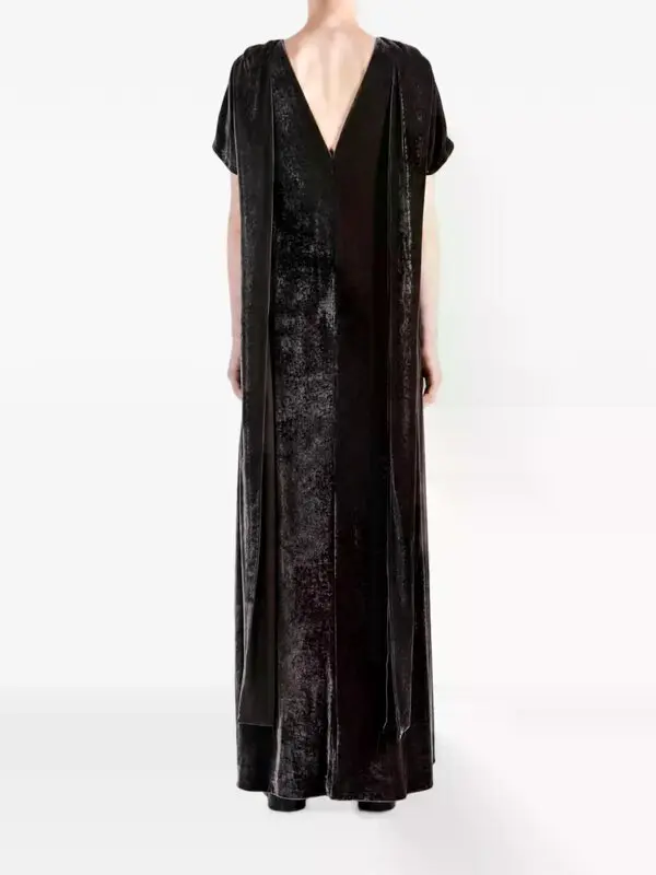 CORTANA Iris Velvet V-neck Maxi Dress