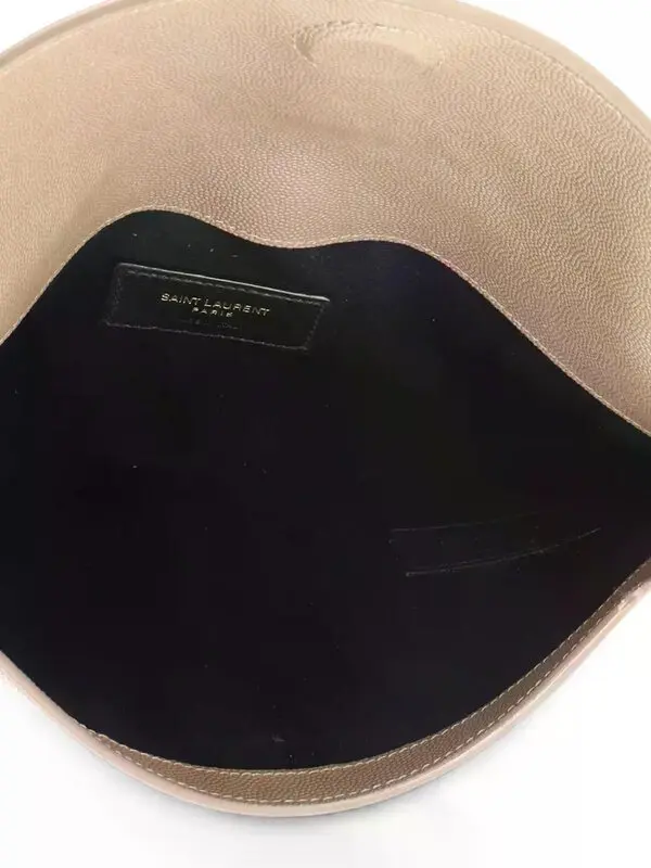Saint Laurent Uptown Pouch Leather Clutch Bag - Brown