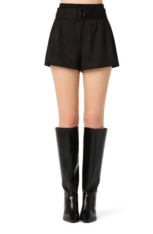 Astr The Label Rain High Waist Belted Shorts