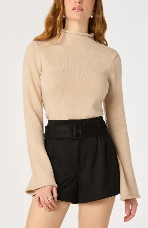 Astr The Label Rain High Waist Belted Shorts