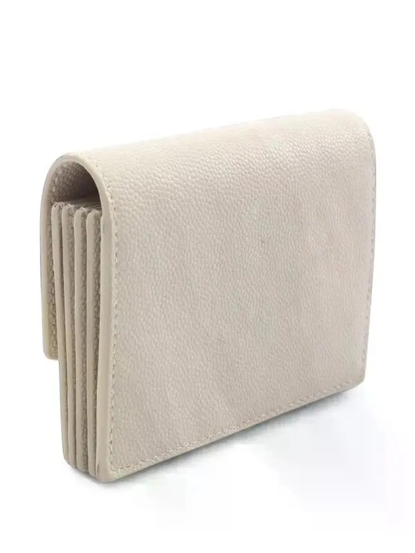 Saint Laurent 2010s Uptown Leather Card Case - Neutrals