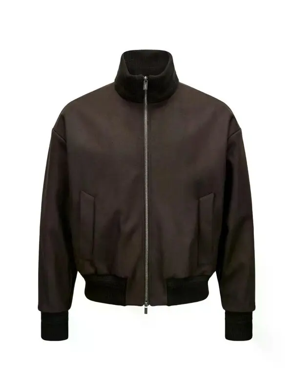Barena Venezia Ribbed-trim Zip-up Jacket - Brown