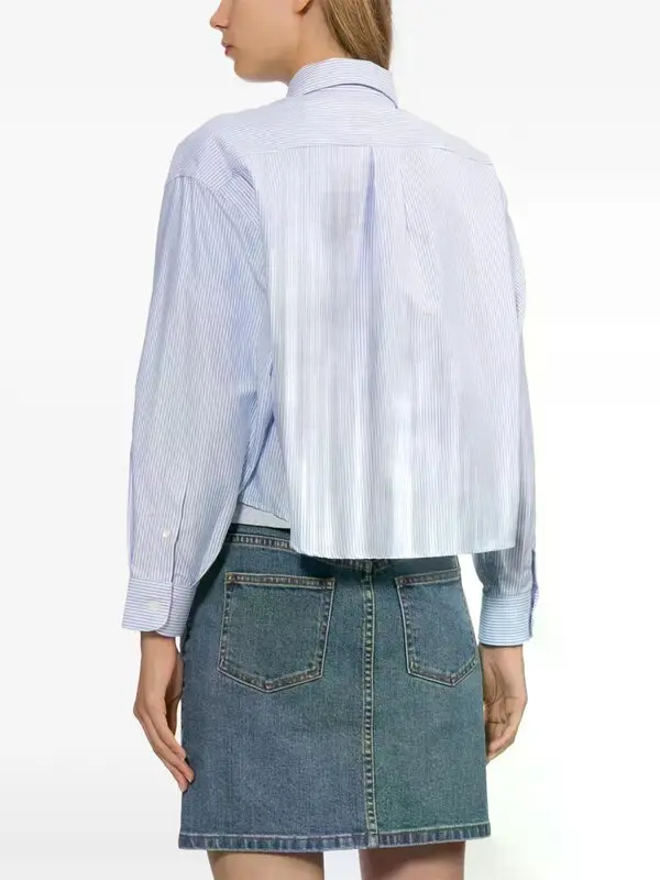 A.p.c. Striped Cropped Shirt