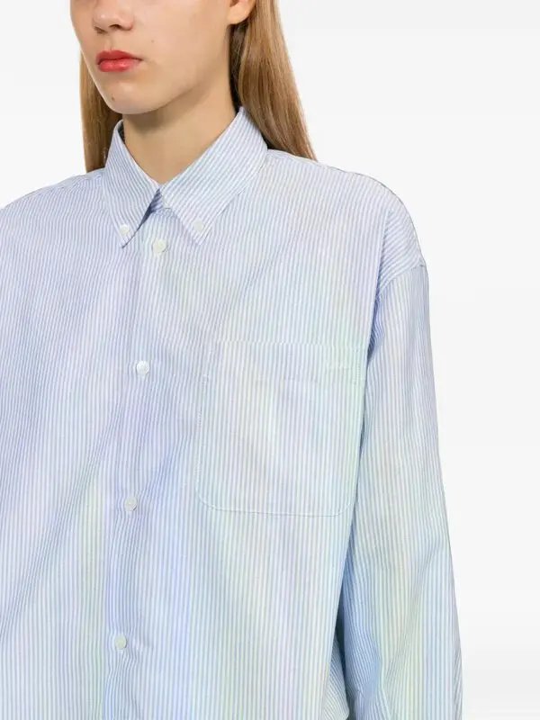 A.p.c. Striped Cropped Shirt