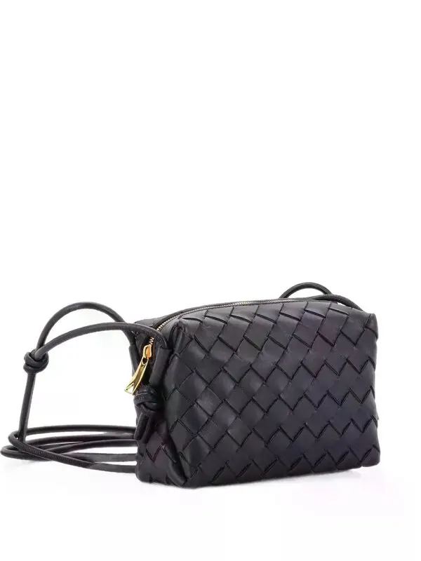 Bottega Veneta Loop Intrecciato Nappa Mini Crossbody Bag - Black