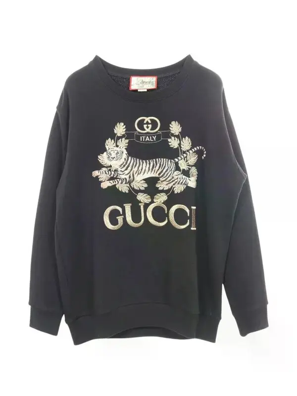 Gucci 2010s Interlocking G Tiger-embroidered Sweatshirt