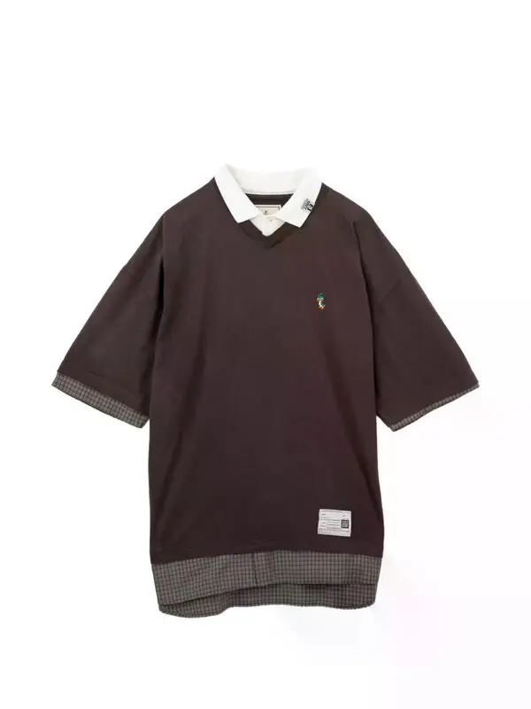 Mihara Yasuhiro Layered-design V-neck T-shirt - Brown
