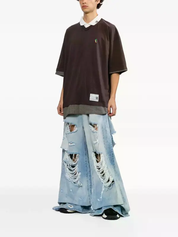 Mihara Yasuhiro Layered-design V-neck T-shirt