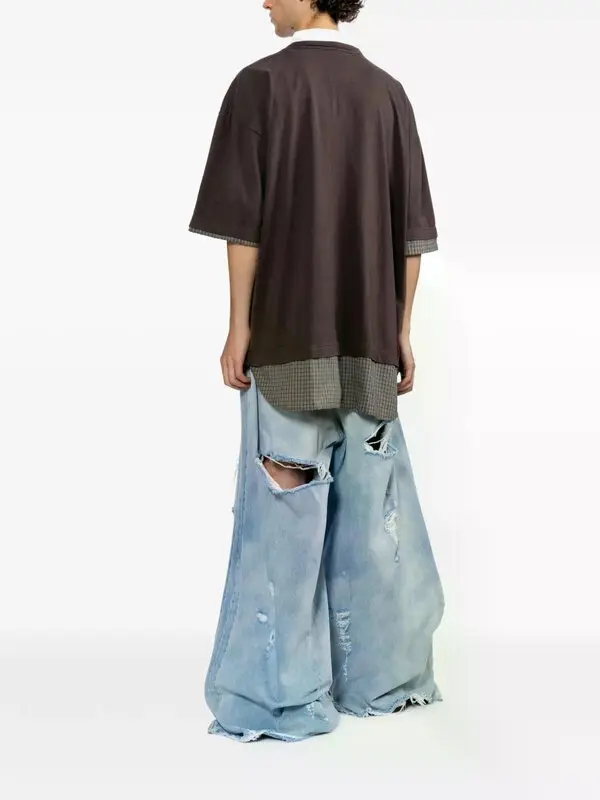 Mihara Yasuhiro Layered-design V-neck T-shirt