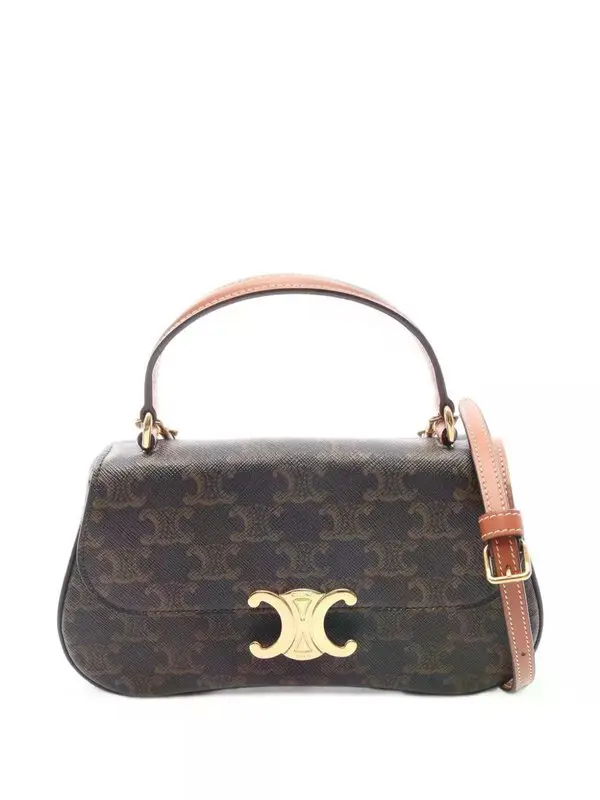 Celine 2010s Triomphe Shoulder Bag - Brown