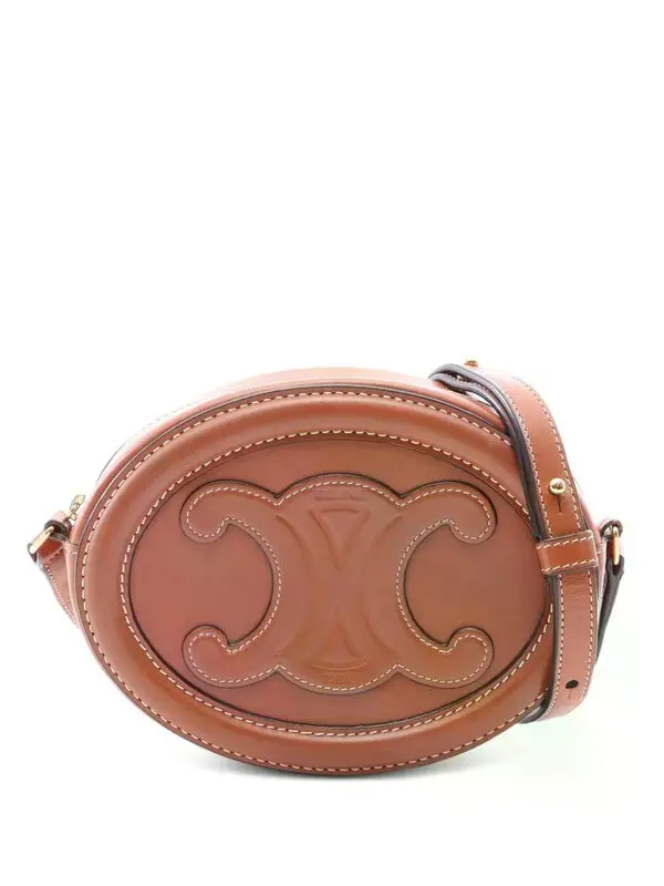Celine 2010s Triomphe Cuill Shoulder Bag - Brown