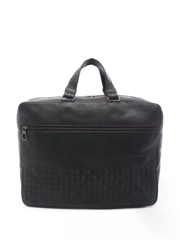 Bottega Veneta 2010s Intrecciato Leather Backpack - Black