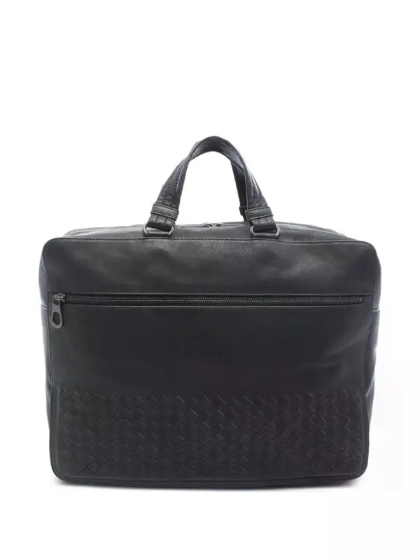 Bottega Veneta 2010s Intrecciato Leather Backpack - Black