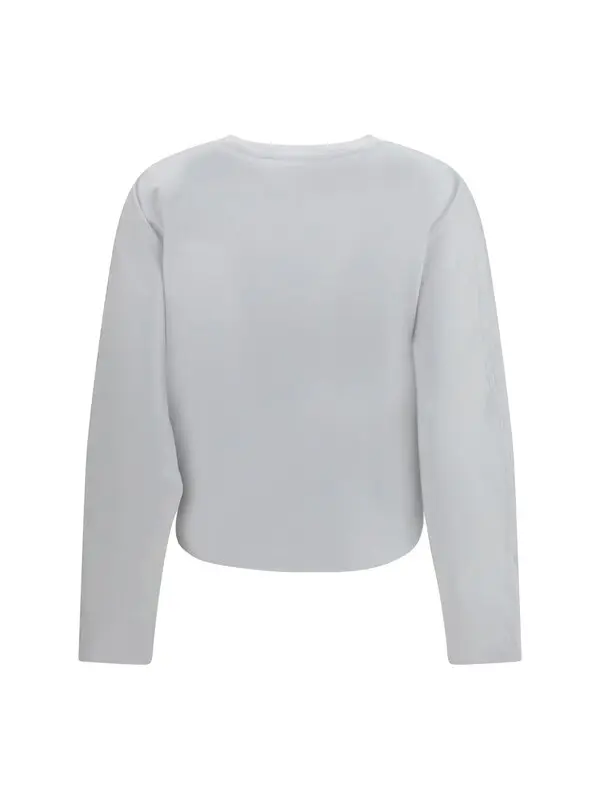 GANNI Asymmetric Draped Stretch Cotton Top