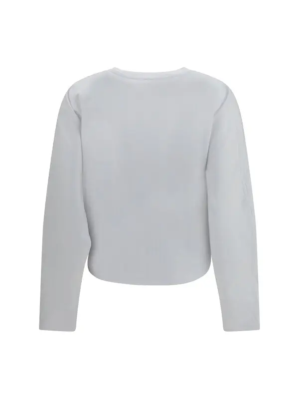 GANNI Asymmetric Draped Stretch Cotton Top - White