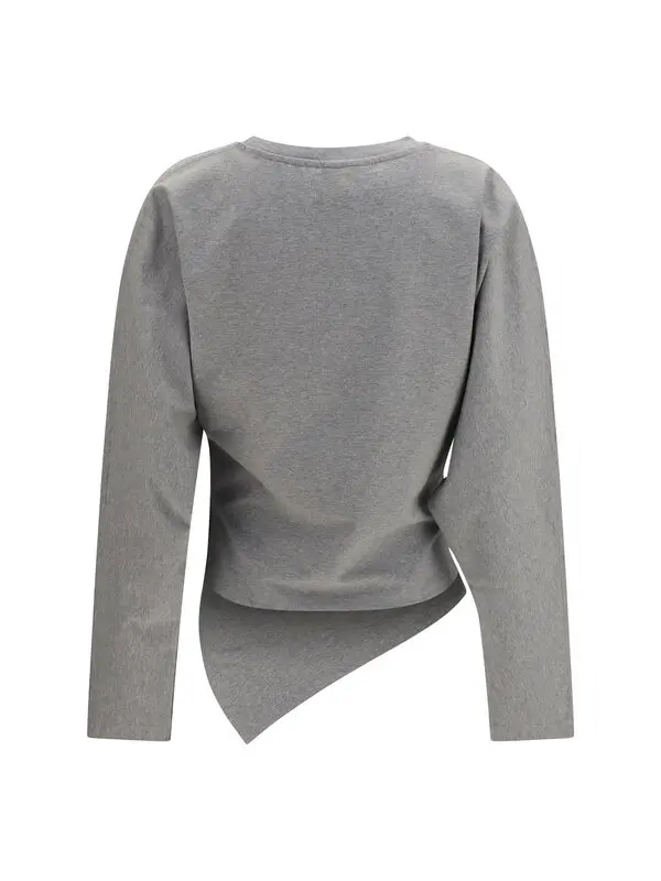 GANNI Asymmetric Draped Stretch Cotton Top