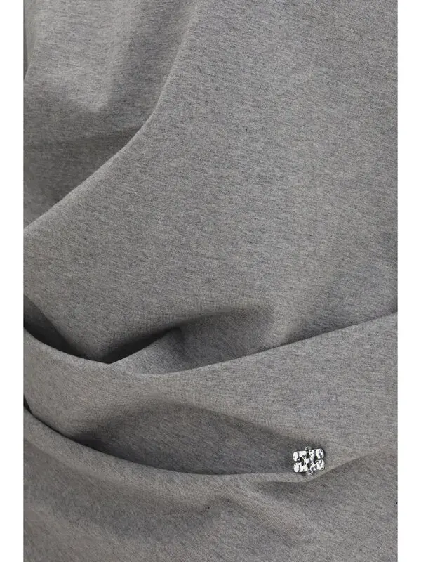 GANNI Asymmetric Draped Stretch Cotton Top