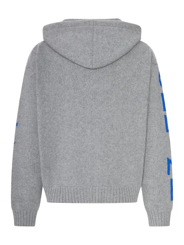Celine Hooded Ribbed Knit Zip-up Cardigan
