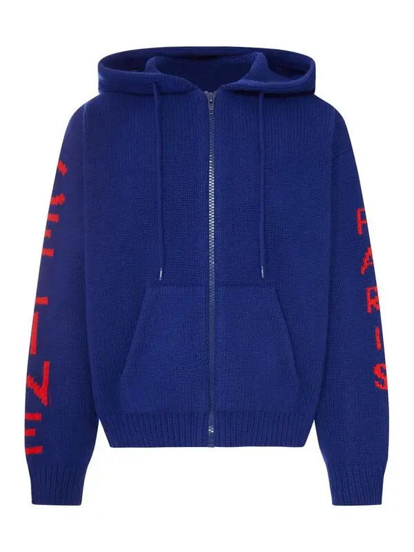 Celine Hooded Ribbed Knit Zip-up Cardigan - Multicolor