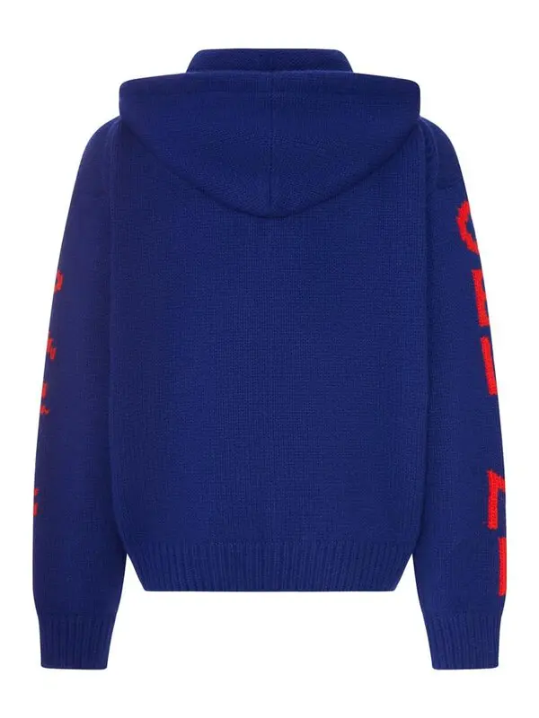 Celine Hooded Ribbed Knit Zip-up Cardigan
